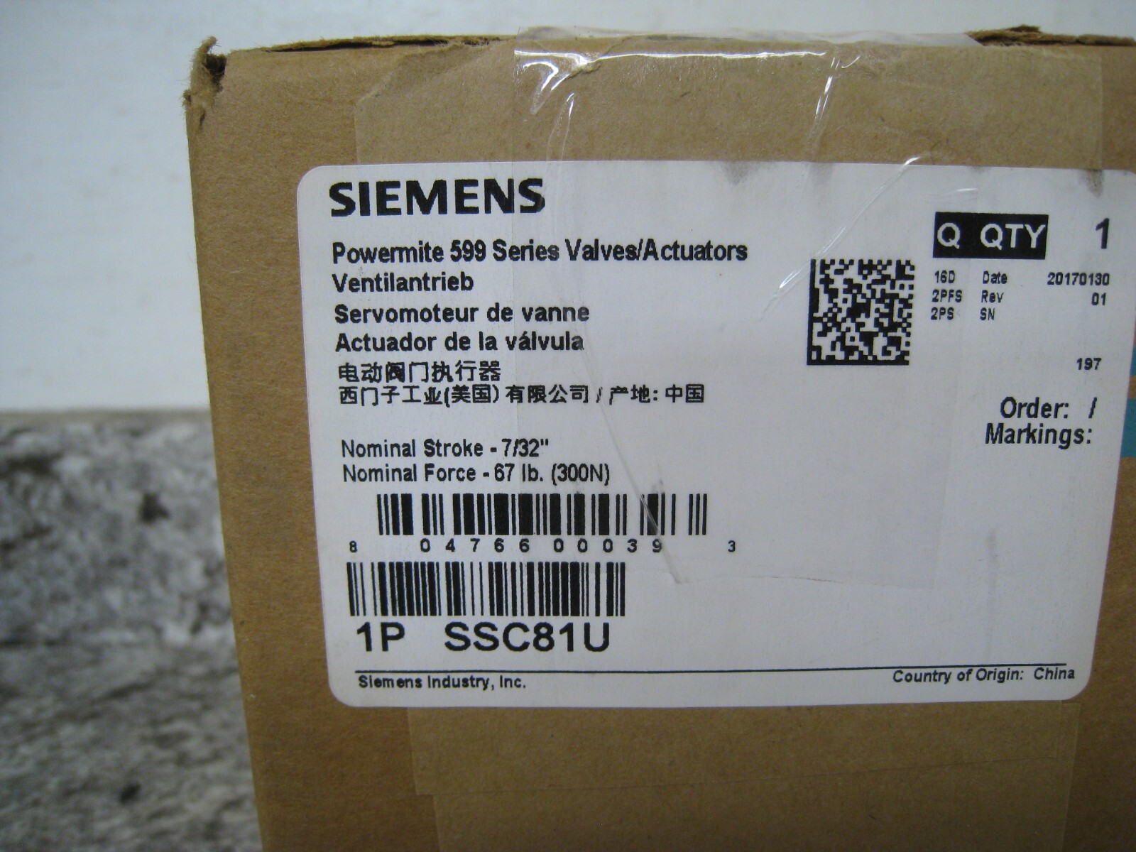 Siemens SSC81U Valve Actuator - White for sale online | eBay