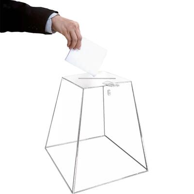 Clear Ballot Box Lockable Charity Donation Box for Bar Store Wedding ...