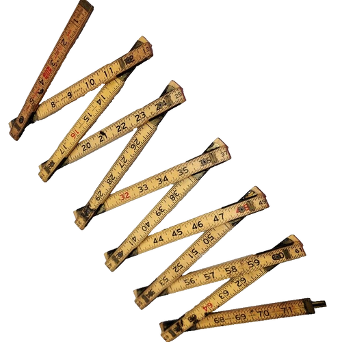Lufkin Folding Ruler Extension Red End 72" Wood X46 Rule Yardstick ...
