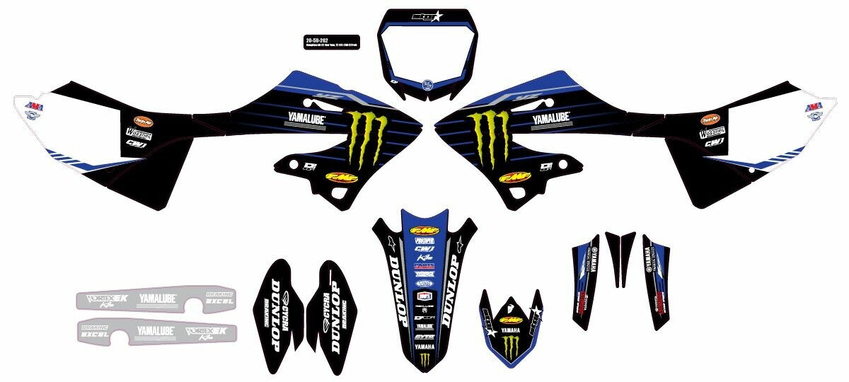 D'COR Star Racing Graphics Kit 20-50-262 Yamaha YZ125 YZ250 2022-2023 ...