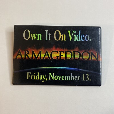 Armageddon Movie Promo Pin Back Button 1998 Michael Bay Ben Affleck ...