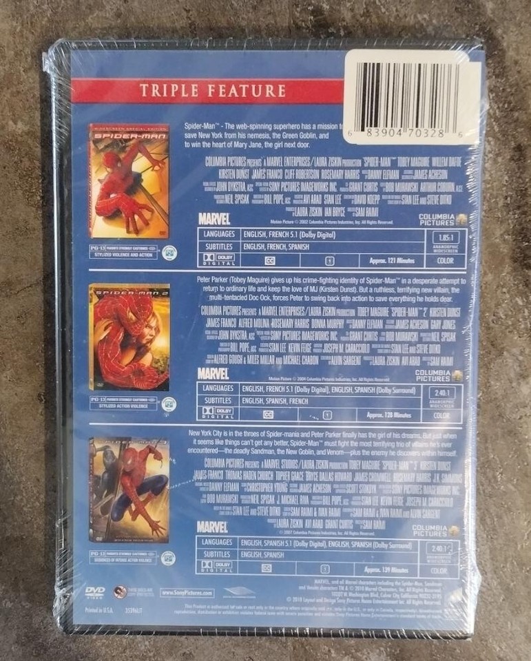 SPIDERMAN TRIPLE FEATURE 3- DVD SET (SEALED) | eBay