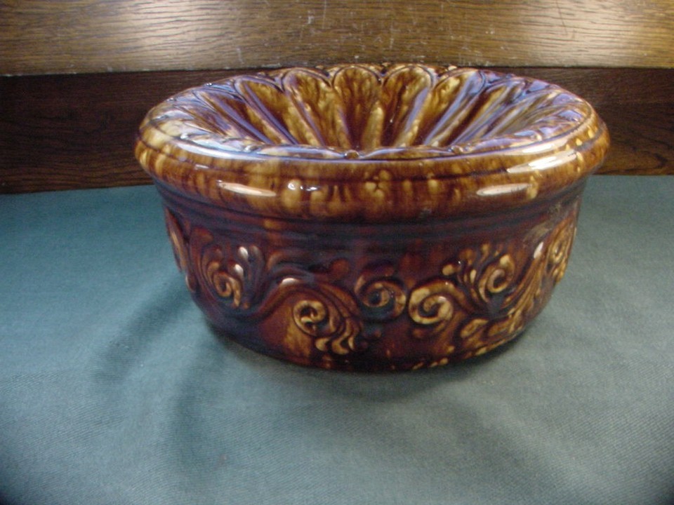 Antique Bennington Pottery Rockingham Glaze Tobacco Spittoon Cuspidor ...