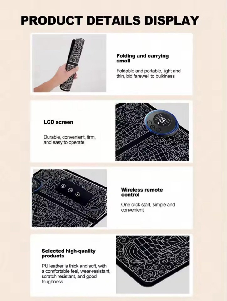 Foot Massager Pulse Foot Massage Device EMS Physical Therapy Acupoint ...