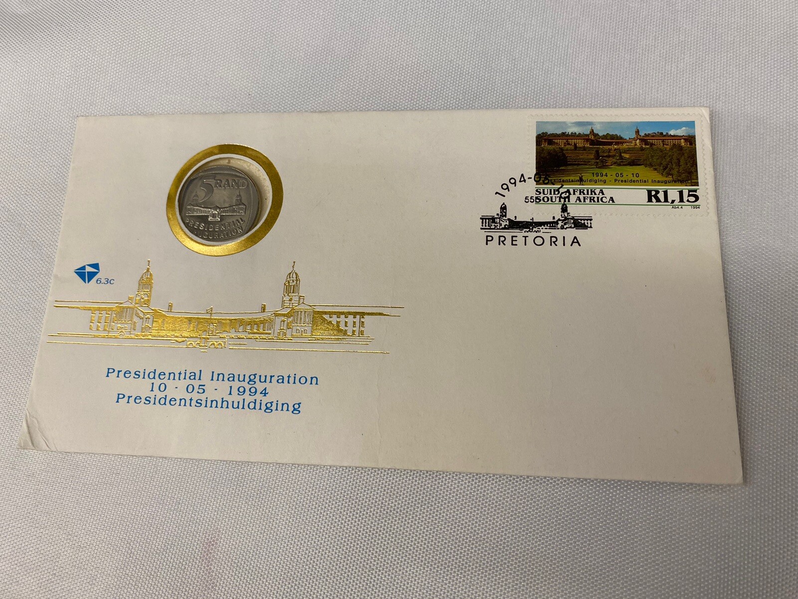 South Africa 5 Rand Coin & Stamp - 1994 Presidential Inauguration ...
