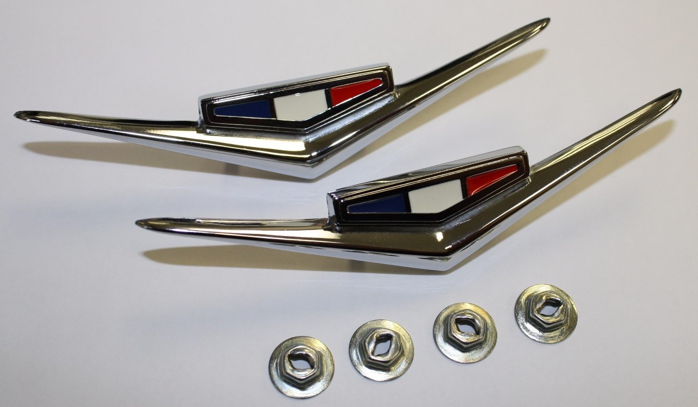 1962 1963 CHEVROLET IMPALA FENDER EMBLEM V WITH 283 # 62C-16628 NEW ...