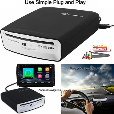 USB External Car Universal CD Player USB Connection Portable CD Players ...