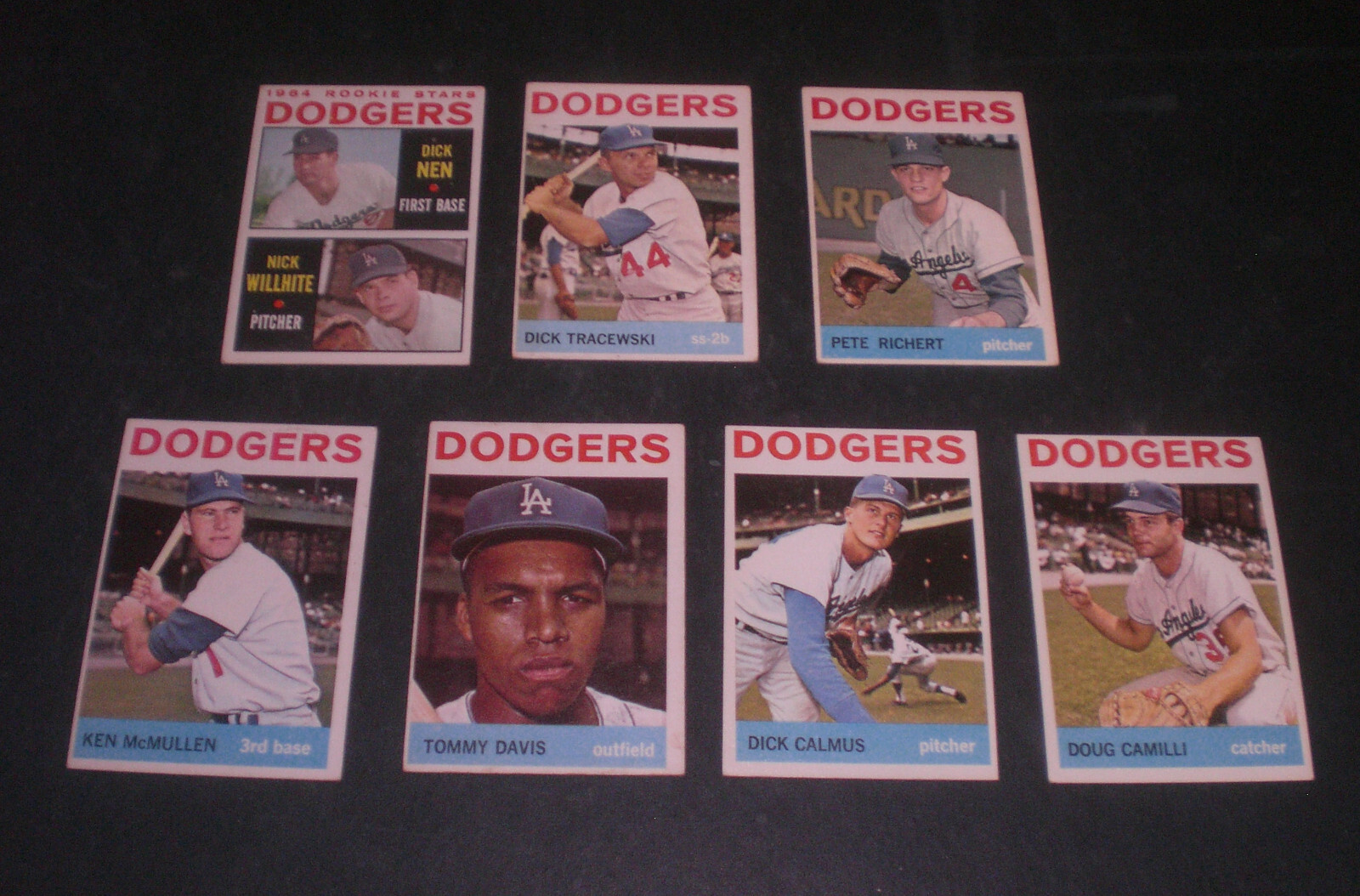 1964 LOS ANGELES DODGERS TOPPS BASEBALL CARDS PARTIAL TEAM SET - 7 ...