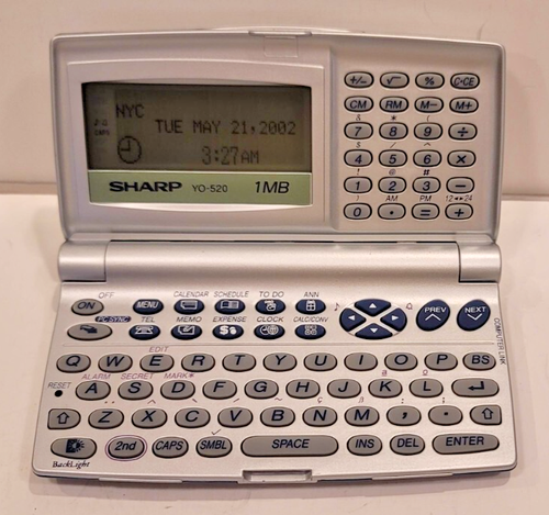 SHARP Vintage YO-520 1MB Pocket Organizer w/Backlit Screen Works | eBay