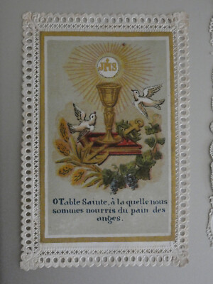 Image pieuse canivet dentelle o table sainte a laquelle nous sommes ...
