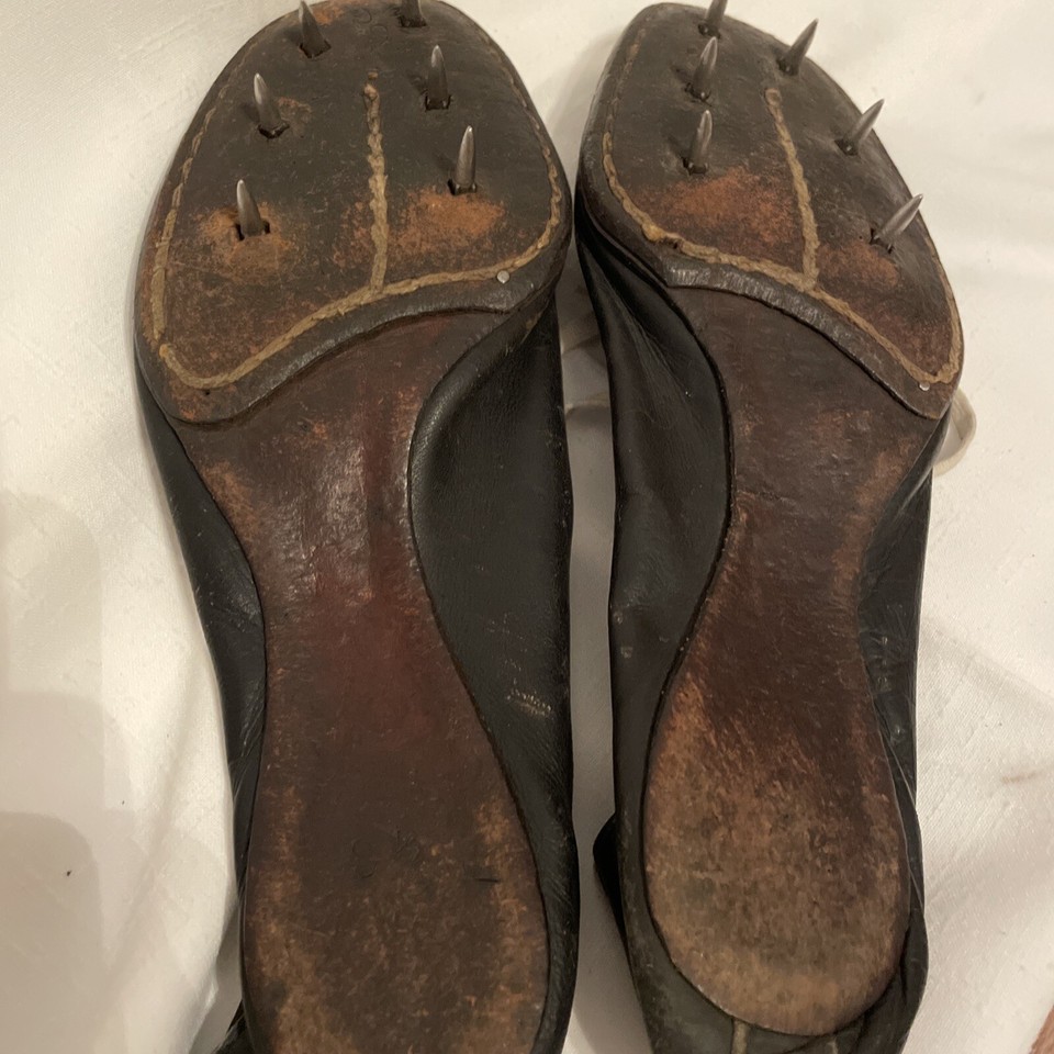 Antique Leather Baseball Track Cleats - Size 9.5 - Make Offer!! - | eBay
