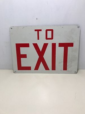 To Exit Safety Traffic Sign Lightly Used 14" x 10" | eBay