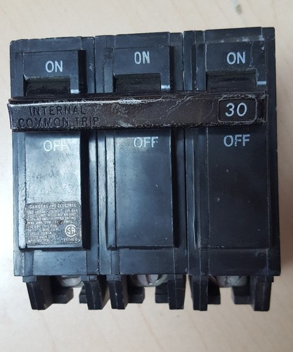 GE THQL 30A 3 pole 30 amp Plug In Circuit Breaker | eBay