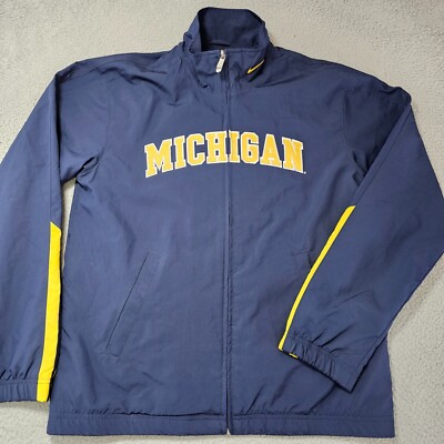 Vintage Nike Team Michigan Wolverines Full Zip Embroidered Jacket Mens ...