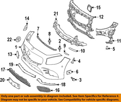 MERCEDES OEM 15-21 S550 Bumper Components-Trim Bar 2178851421 | eBay