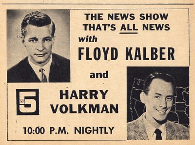 1961 WNBQ TV NEWS AD / HARRY VOLKMAN & FLOYD KALBER / REPORTERS / THE ...