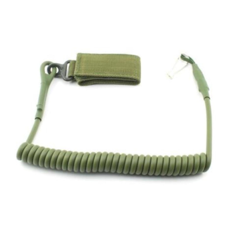 Tactical Pistol Sling Elastic Lanyard Secure Spring Retention Green | eBay