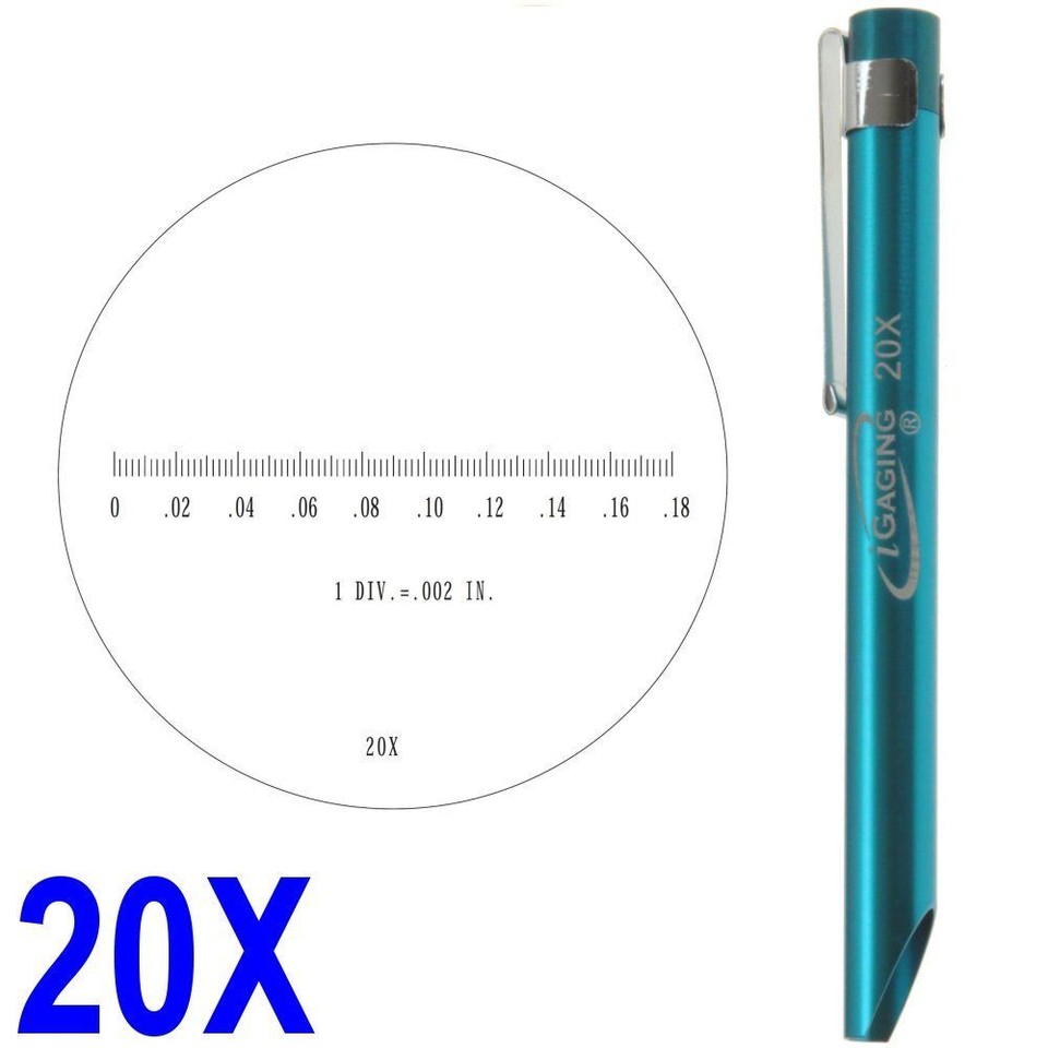iGAGING 36-PM20 Pocket Scope Magnifier Scale, 20X Magnification ...