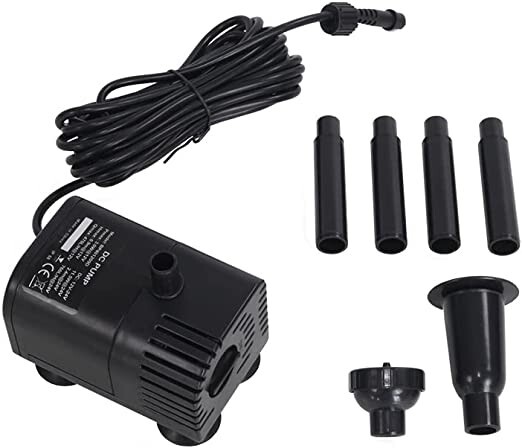 AEO Solar Water Pump KIT:DC Dry-Run Protect 185GpH Water Pump w/ 12W ...