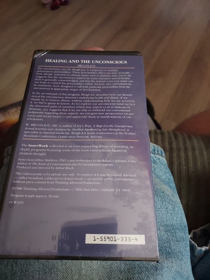 BRUGH JOY VHS VIDEO HEALING AND THE UNCONSCIOUS BRAND NEW SEALED | eBay