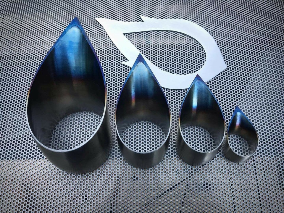 4" Teardrop Exhaust Tip Stainless steel Reggiebuilt tear hood exit | eBay