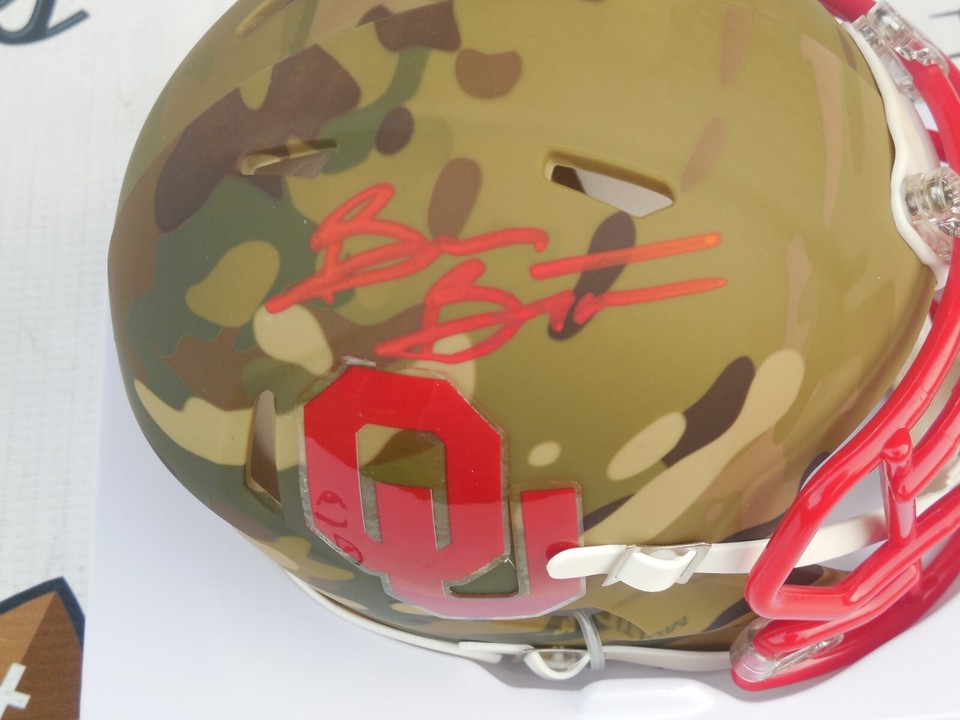 Brian Bosworth signed Oklahoma OU Sooners mini camo helmet JSA COA ...