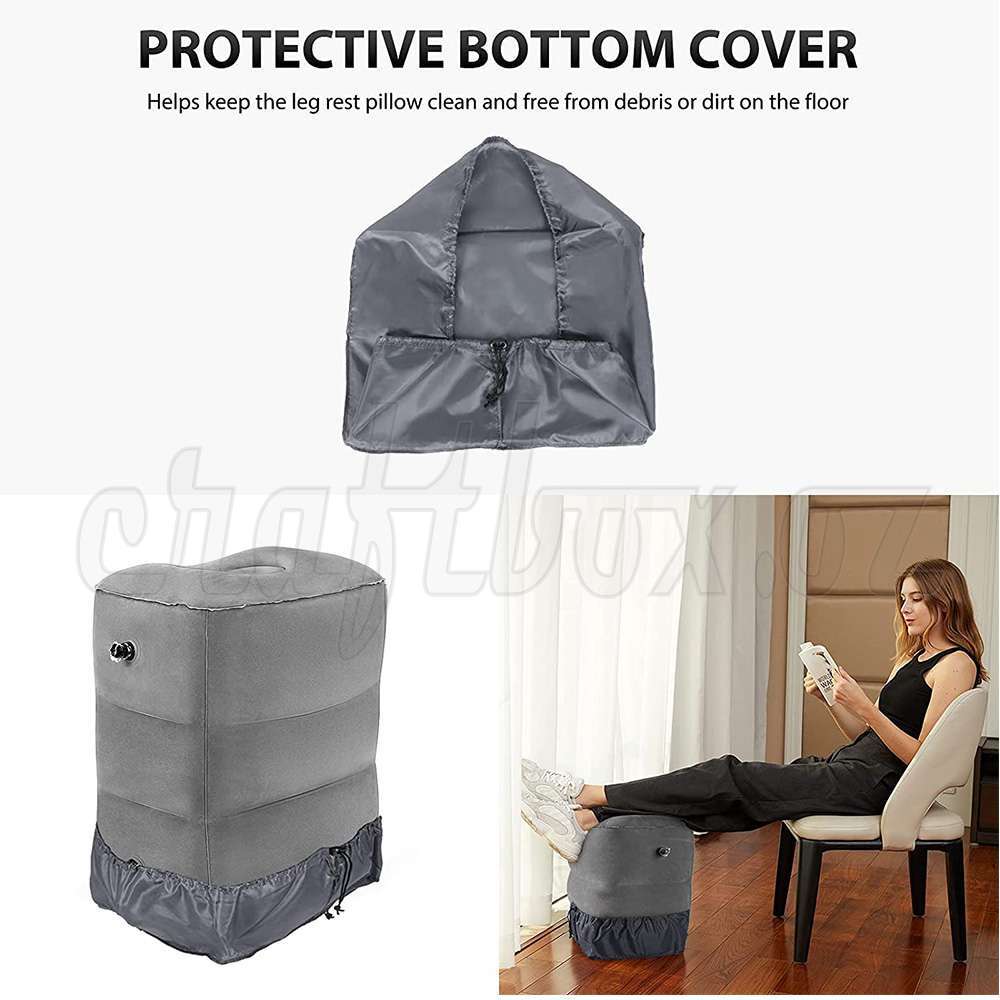 Inflatable Foot Rest Travel Air Pillow Cushion Office Home Leg Footrest ...