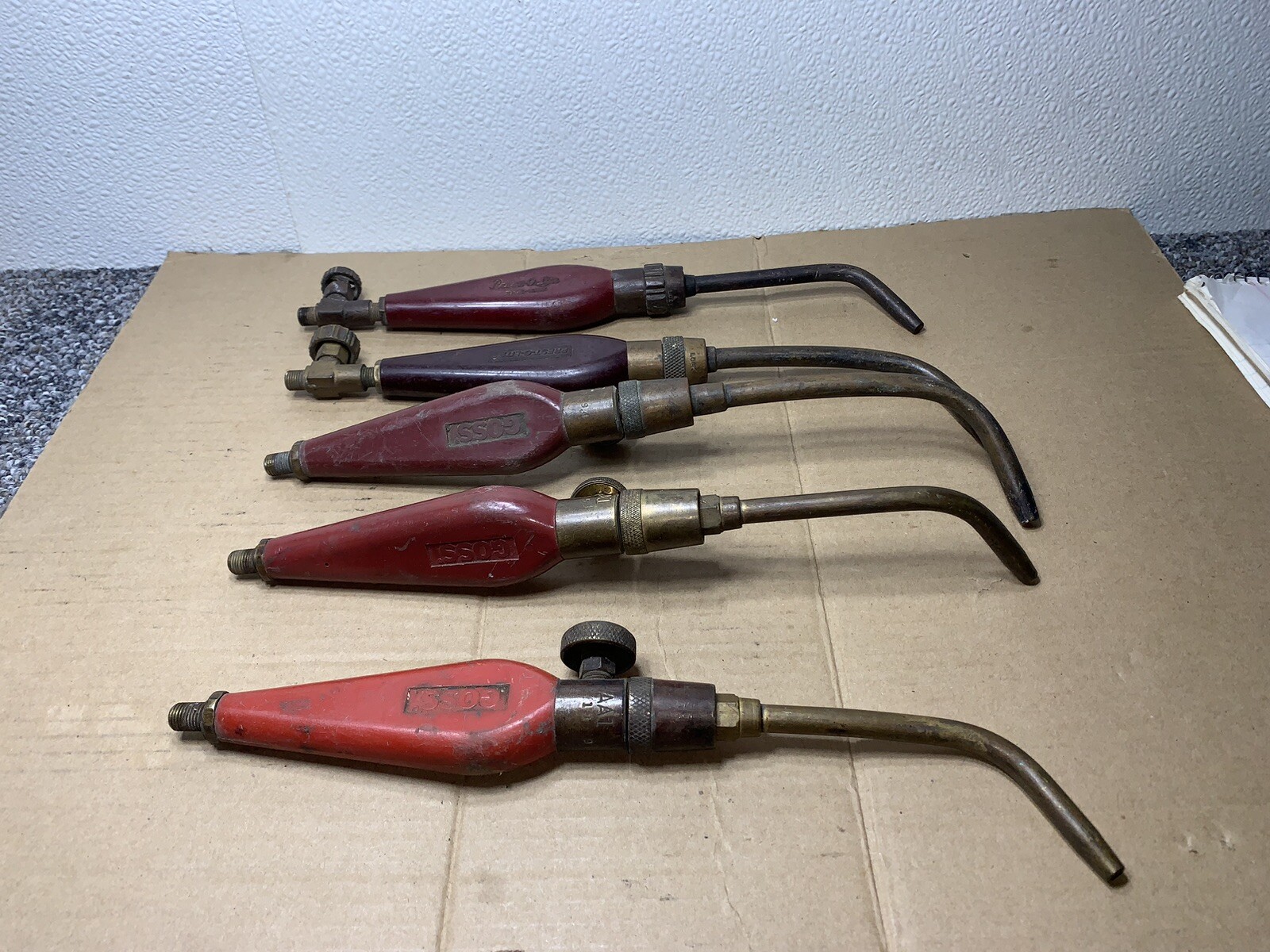 Set Of 5 - Vintage Prest-o-lite & Goss Torch Heads Acetylene B Tank. | eBay