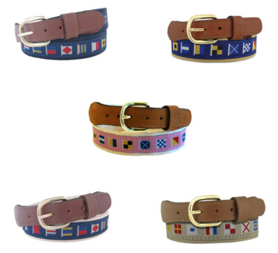 ZEP PRO Nautical Code Flag Belt on Khaki Navy Natural Webbing Premium ...