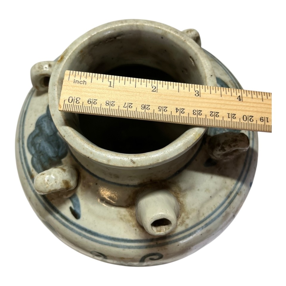 Antique Chinese Ceramic Vessel Ewer Cobalt Blue Ming Dynasty Split ...