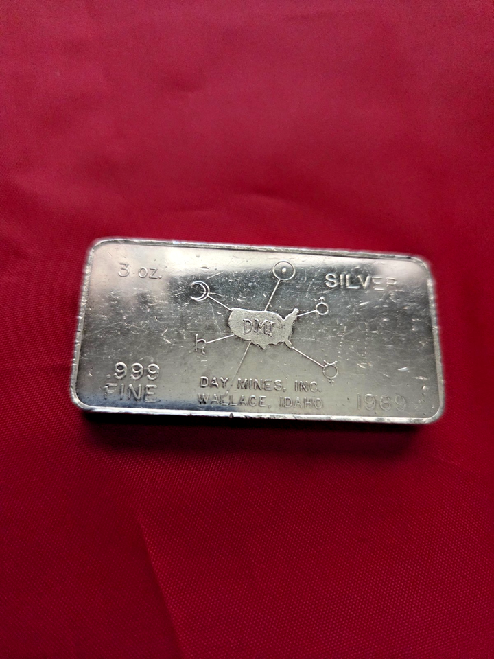 1969 - 3 oz .999 Fine Silver Foster Bar/Round “Day Mines, Inc, DMI” | eBay
