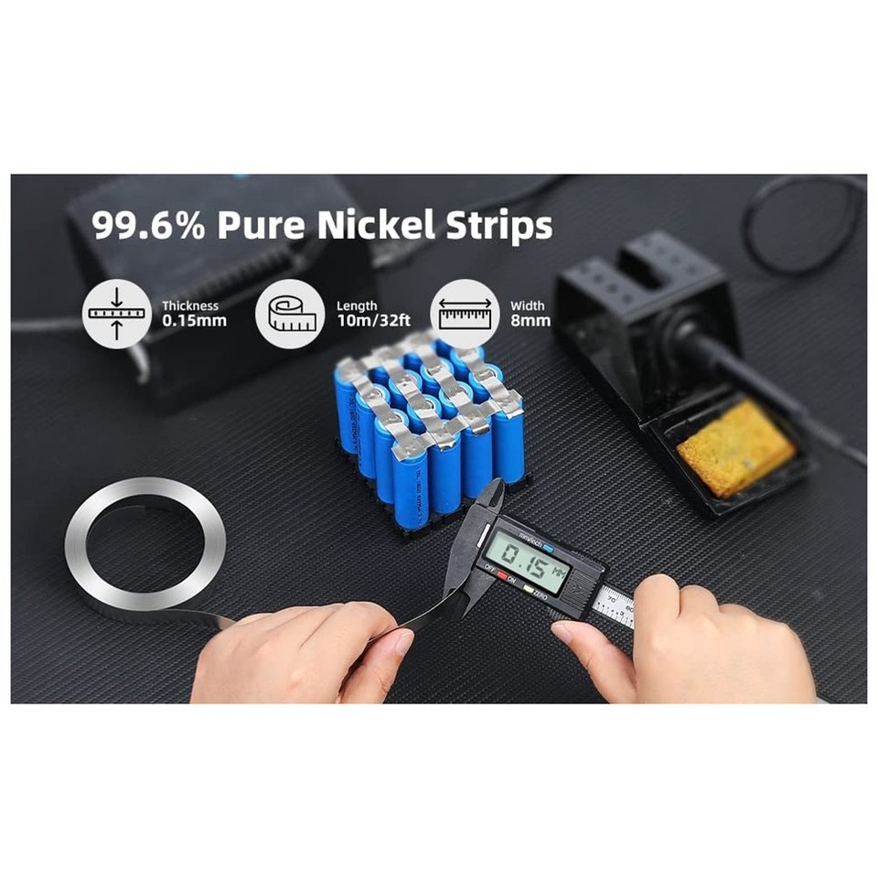 2X(Pure Nickel Strips,32Ft 0.15 X 8Mm Thick Nickel Strips for High ...