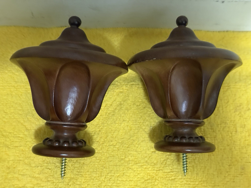 Kirsch Wood Curtain Rod Finials – 2” Diameter Set of 2 Fits 1-3/8 ...