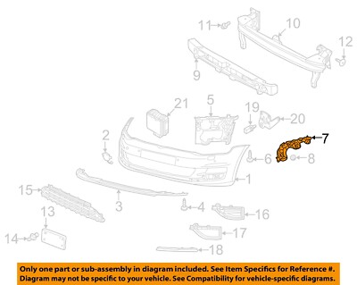 VW VOLKSWAGEN OEM 2018 Golf Alltrack Front Bumper-Guide Left 5GM807049A ...
