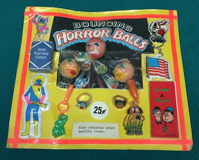 Vintage : HORROR BALLS gumball VENDING MACHINE display HEADER CARD mini ...