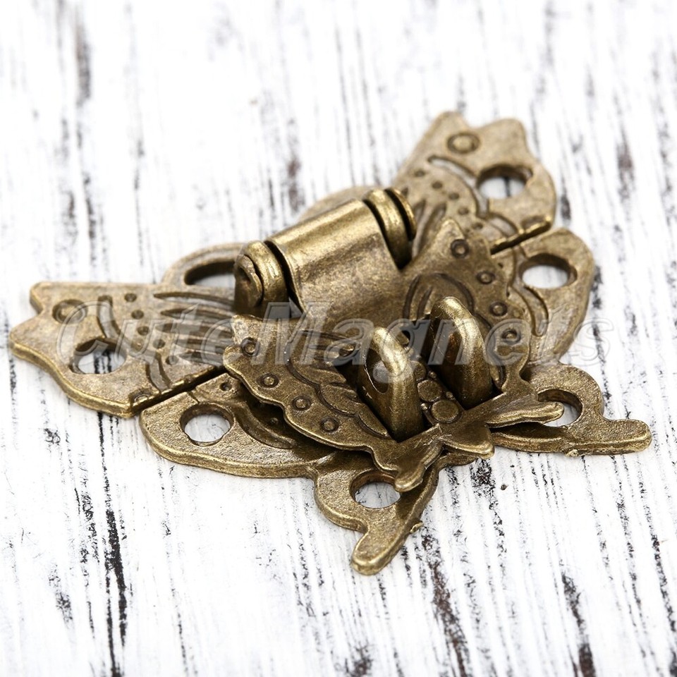 Antique Style 2pcs Decorative Butterfly Jewelry Box Clasp Hasps Latch ...