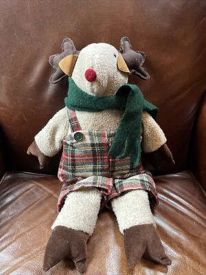 Woof & Poof 1998 REINDEER Music Box in Back Fleece 22” Tall | eBay