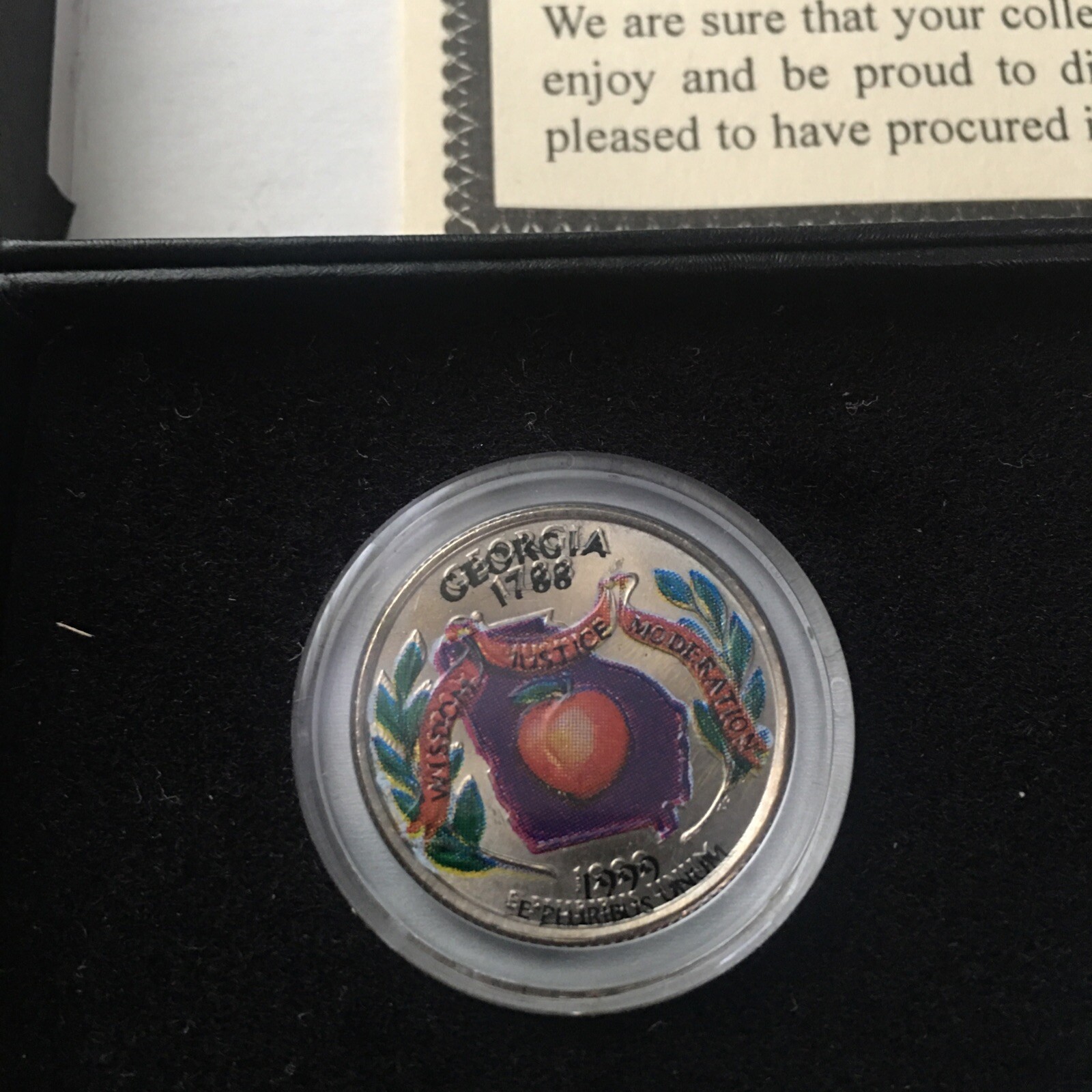 1999 US Statehood Quarters COLORIZED Legal Tender 5-Coin Complete Set w ...