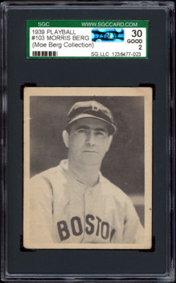 1939 Play Ball #103 Moe Berg SGC 2 ~ Moe Berg Personal Collection ...