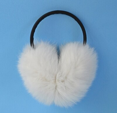 Real Rabbit Fur Ear Earmuffs Ear Warmers Earlaps Adjustable Winter ...