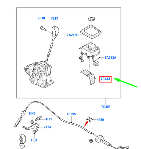 FORD FOCUS MK2 AUTO GEARBOX GEAR CHANGE SLIDER 5M5P-7C444-AB 1351096 ...