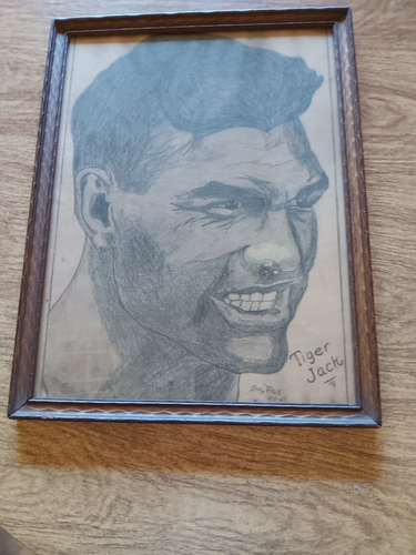 Jack Dempsey Framed 1927 Pencil Drawing "Tiger Jack" by Don Fay-Dated ...