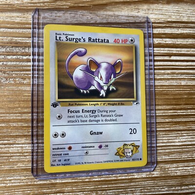 Pokemon TCG Gym Heroes 1st Edition Lt. Surge's Rattata 82/132 LP-NM | eBay