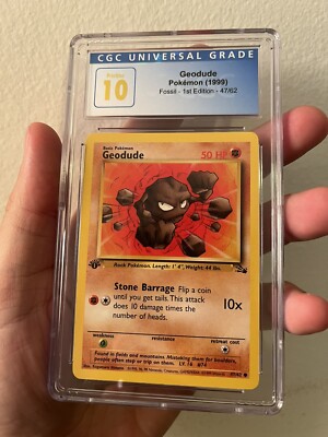 1999 Pokemon Fossil 47/62 Geodude First 1st Edition CGC 10 Pristine | eBay