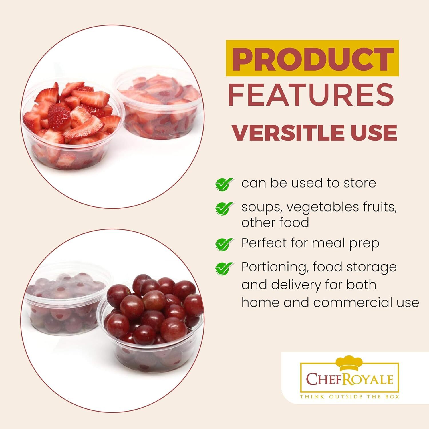 Reusable Sauce Pots with Lids Deli Pots Plastic Sauce Pots Size 2oz ...