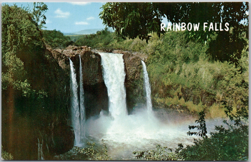 Rainbow Falls Near City Of Hilo Hawaii Waterfall Tropical Island VTG ...