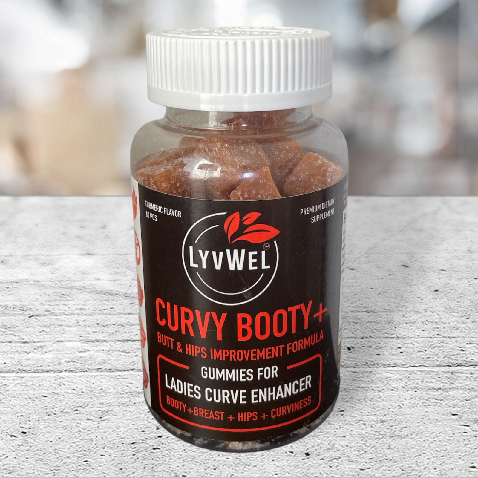 Curvy Butt & hips improvement Gummy Supplement 60pcs Booty Hips Breast ...