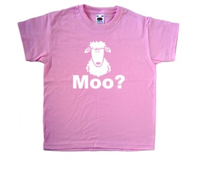 Sheep Moo Pink Kids T-Shirt | eBay UK