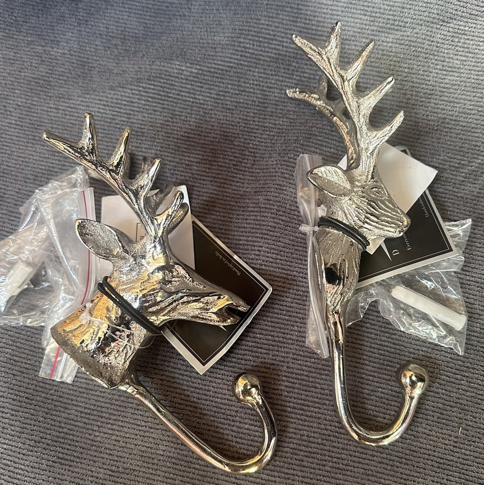 Aluminium Deer Head Wall Hook Lot of 2 Pieces 7 inches Stag Hooks | eBay