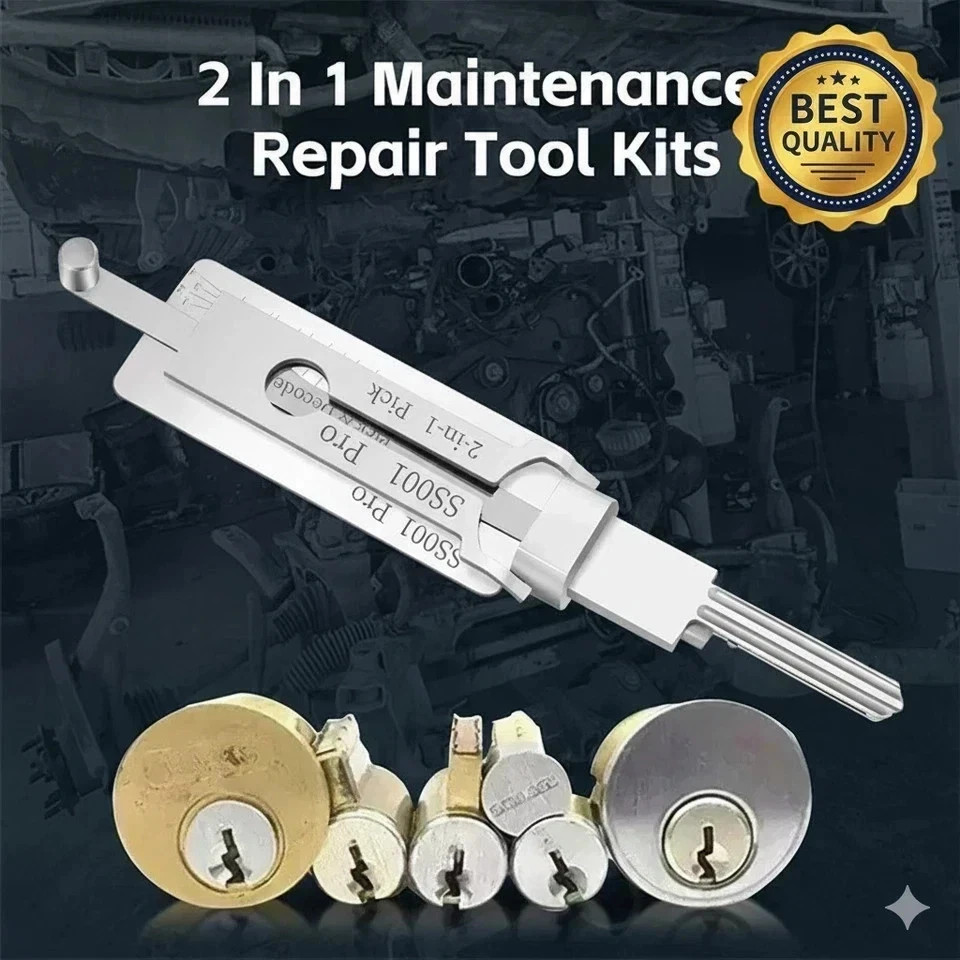 2 In 1 SS001 Key Decoder Perfect Match For Key Picking Hook Tool ...